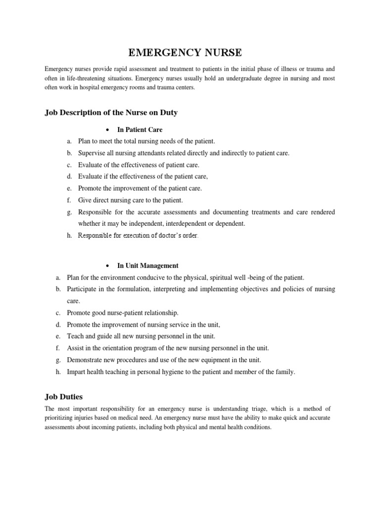 ER Nurse | Nursing | Patient