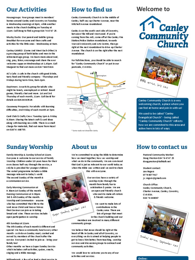 Canley Community Church Welcome Leaflet | Download Free PDF | Eucharist ...