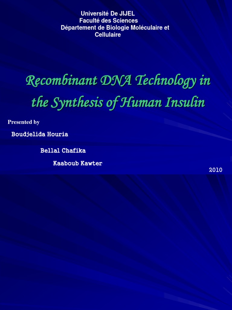 Production of Insulin | PDF | Insulin | Molecular Cloning