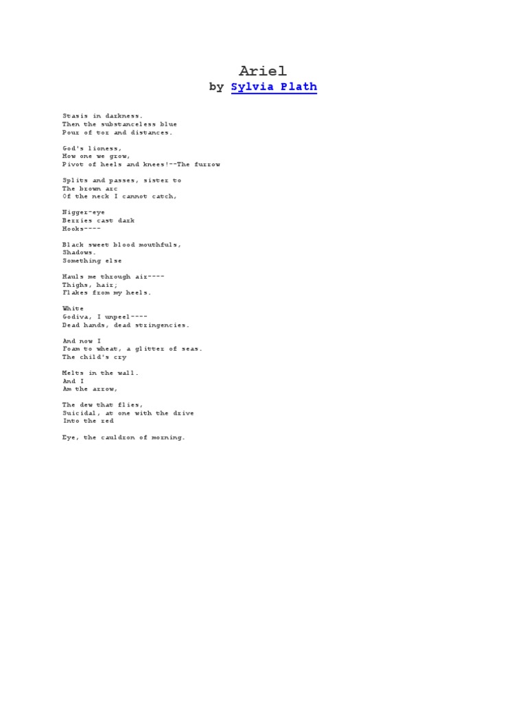 Ariel by Sylvia Plath | PDF