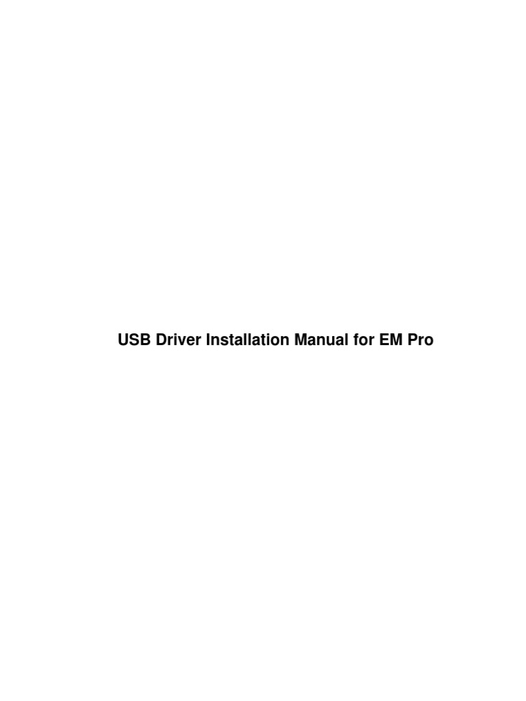 EM Pro USB Driver Installation Manual - 03 | PDF | Installation (Computer Programs) | Windows Vista