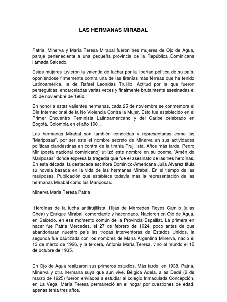 Las Hermanas Mirabal | PDF