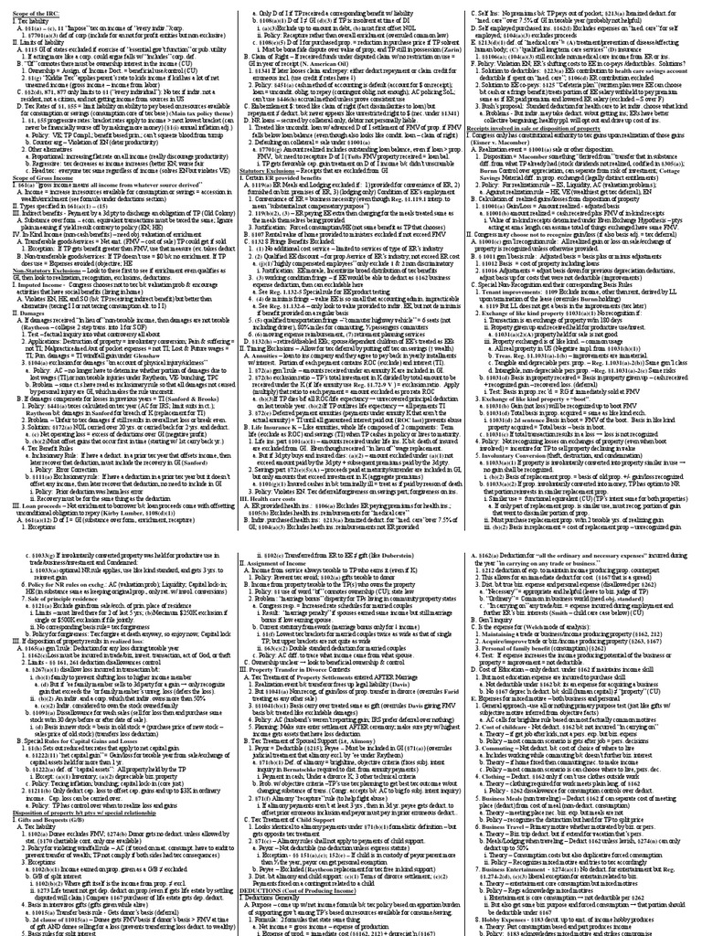 Federal Income Tax Outline Formula6 | Download Free PDF | Tax Deduction ...