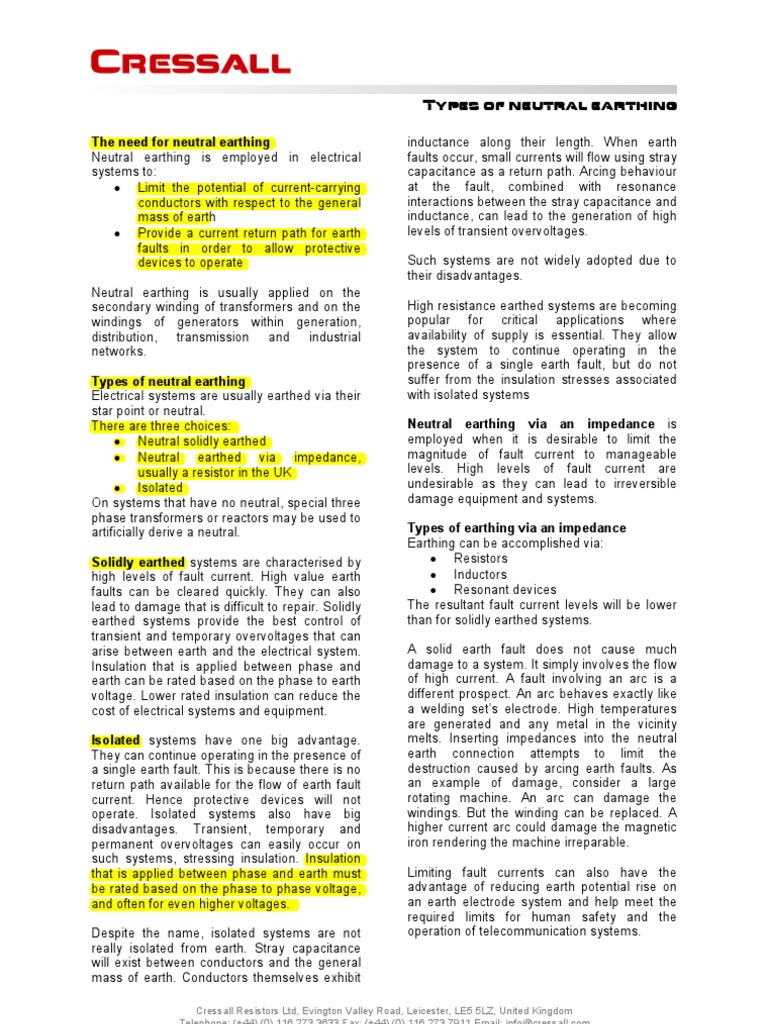 Types of Neutral Earthingiss2 PDF | PDF