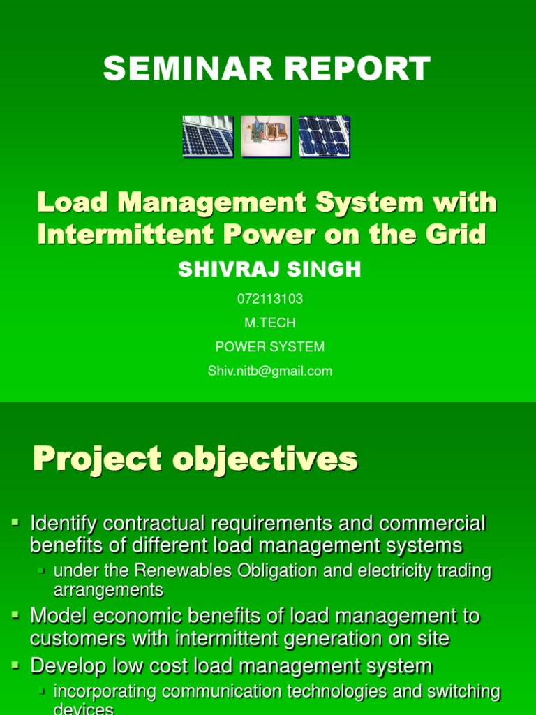 Load Management | PDF | Distributed Generation | Wind Power