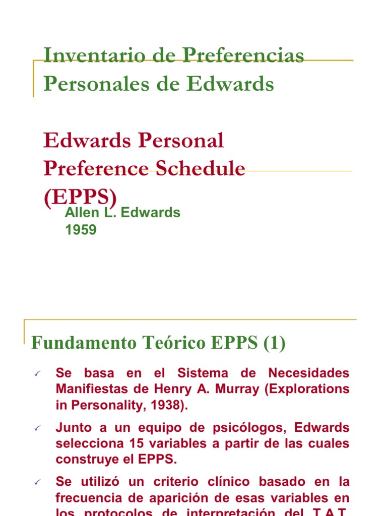 Edwards Test | PDF | Seducción | Sicología