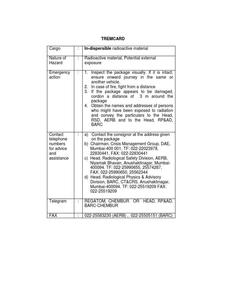 Tremcard Indispersible PDF | PDF