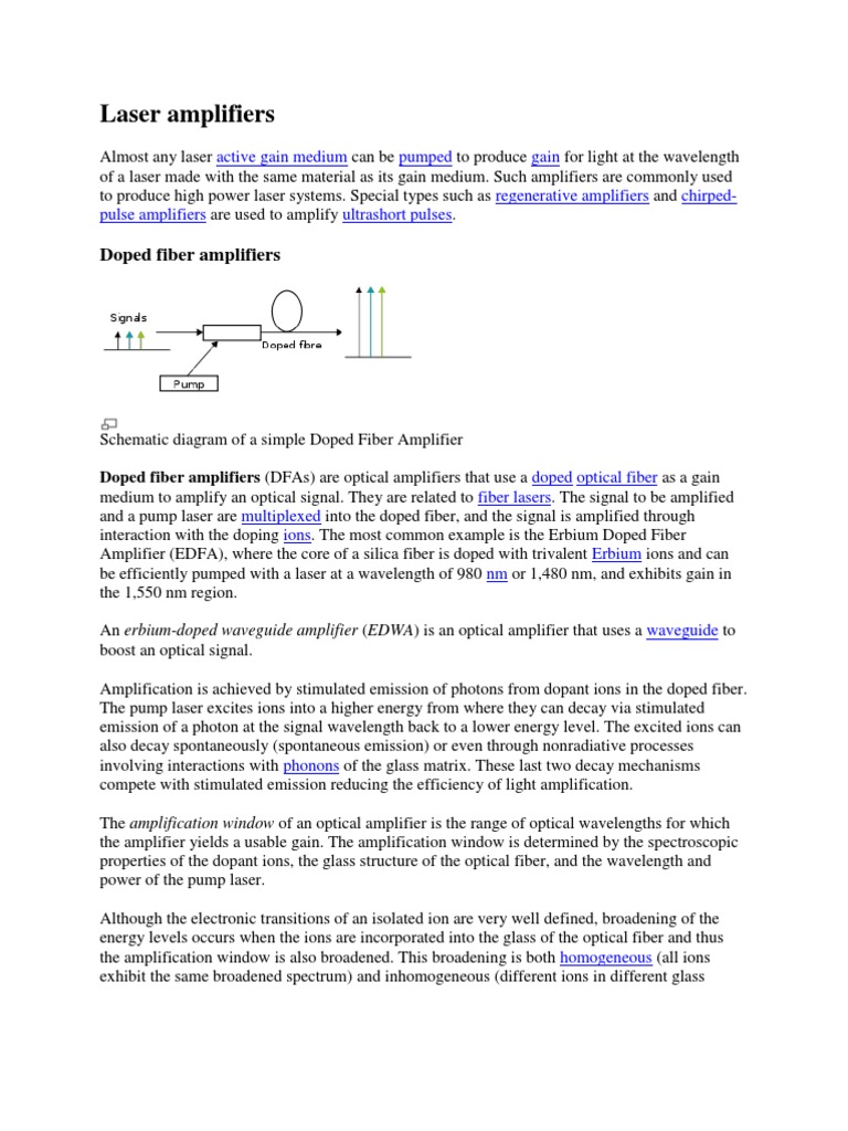 Laser Amplifiers | Download Free PDF | Laser | Solid State Engineering