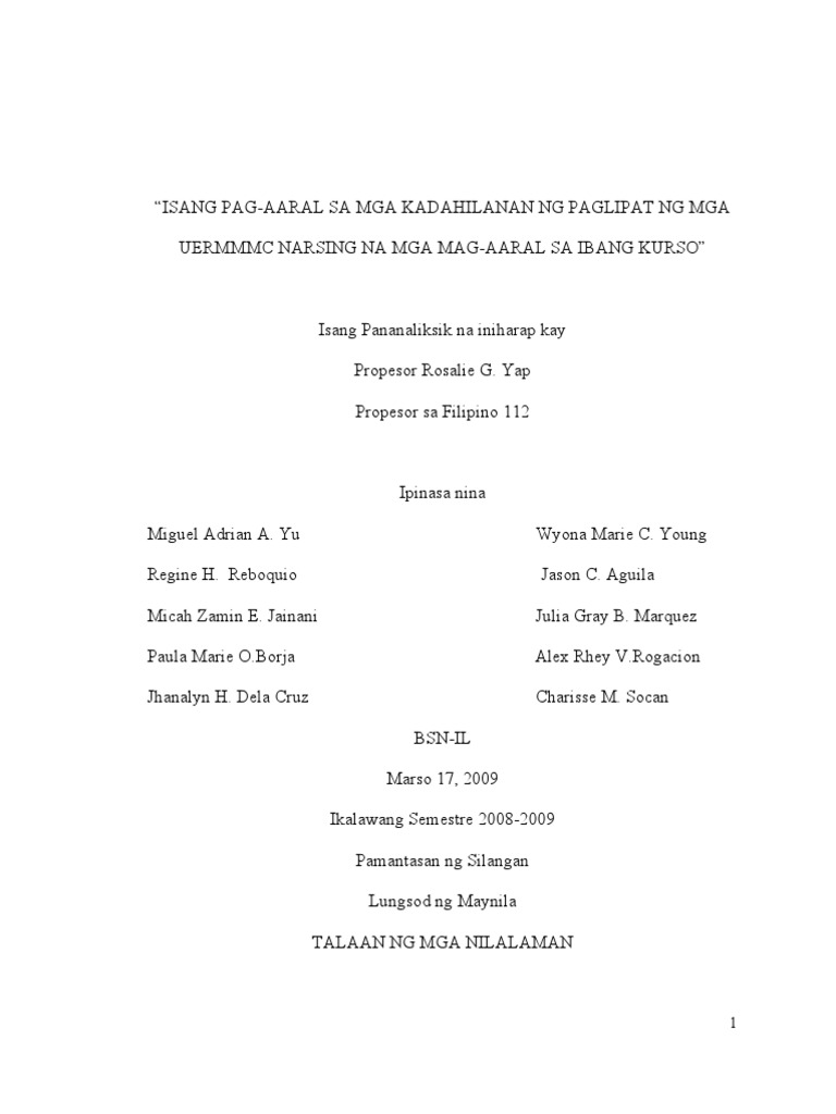 Filipino Thesis | PDF