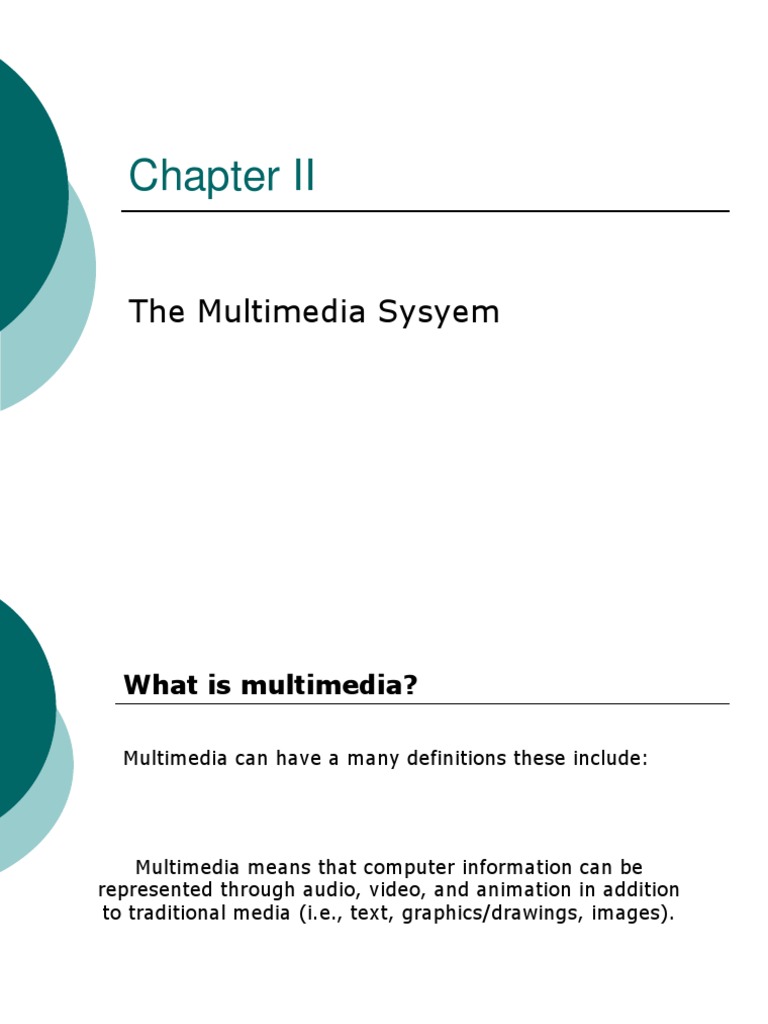 Introduction to Multimedia Systems | PDF | Multimedia | Data Compression