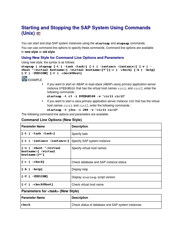 Starting and Stopping The SAP System Using Commands | PDF | Computer ...