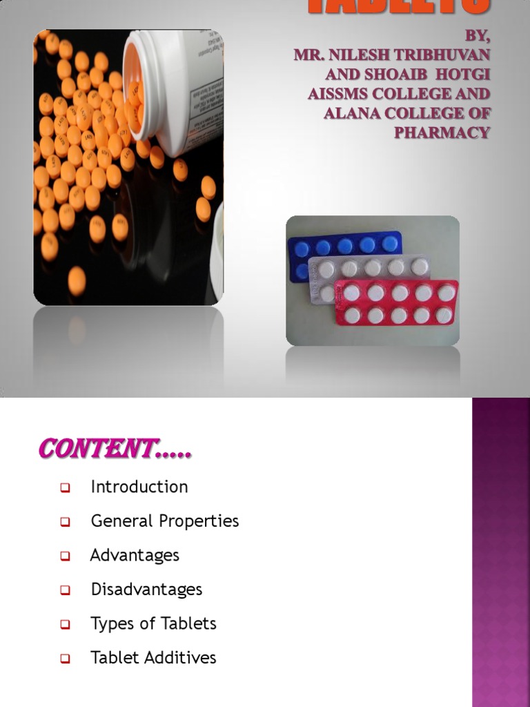 Tablets | PDF | Tablet (Pharmacy) | Chemistry