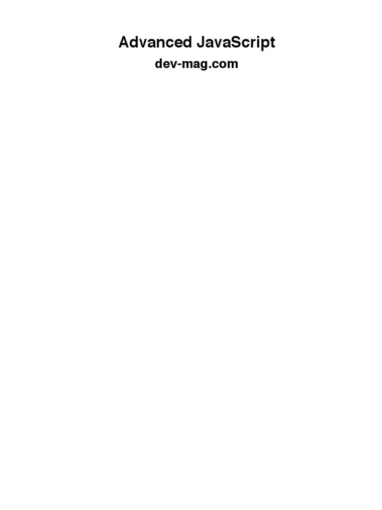 Advanced Javascript Pdf Scope Computer Science Class Computer Programming