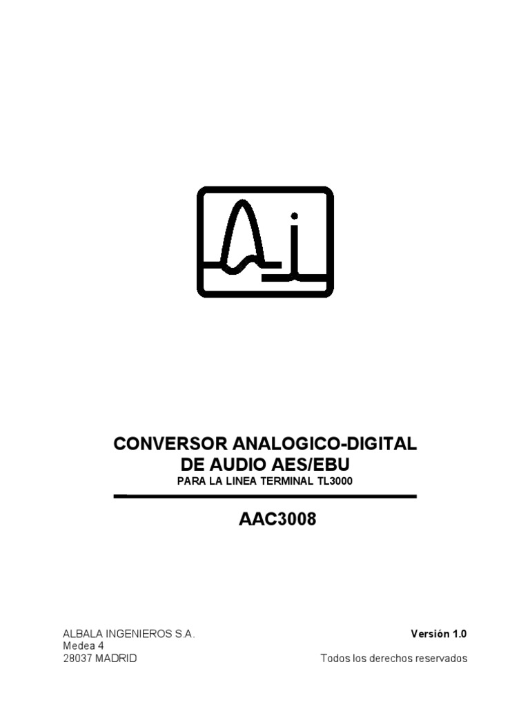 Convertidor AD AES EBU | PDF | Muestreo (procesamiento de señal) | Audio digital