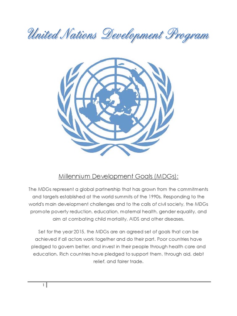 Millennium Development Goals Pdf Millennium Development Goals