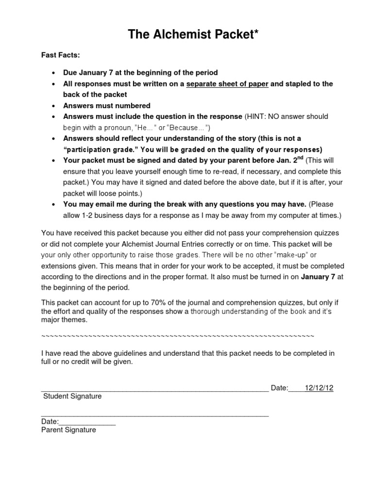 The Alchemist Packet | PDF | Alchemy