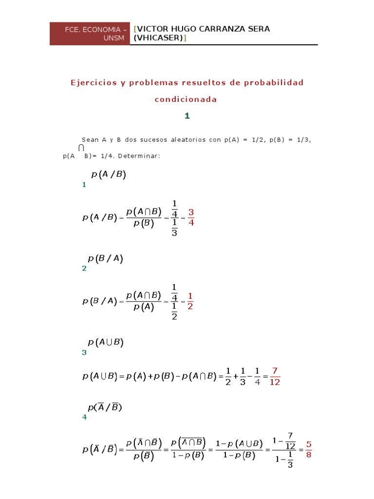 26825455-Ejercicios-y-Problemas-Resueltos-de-Probabilidad-Condicionada.pdf | Probabilidad | Ocio