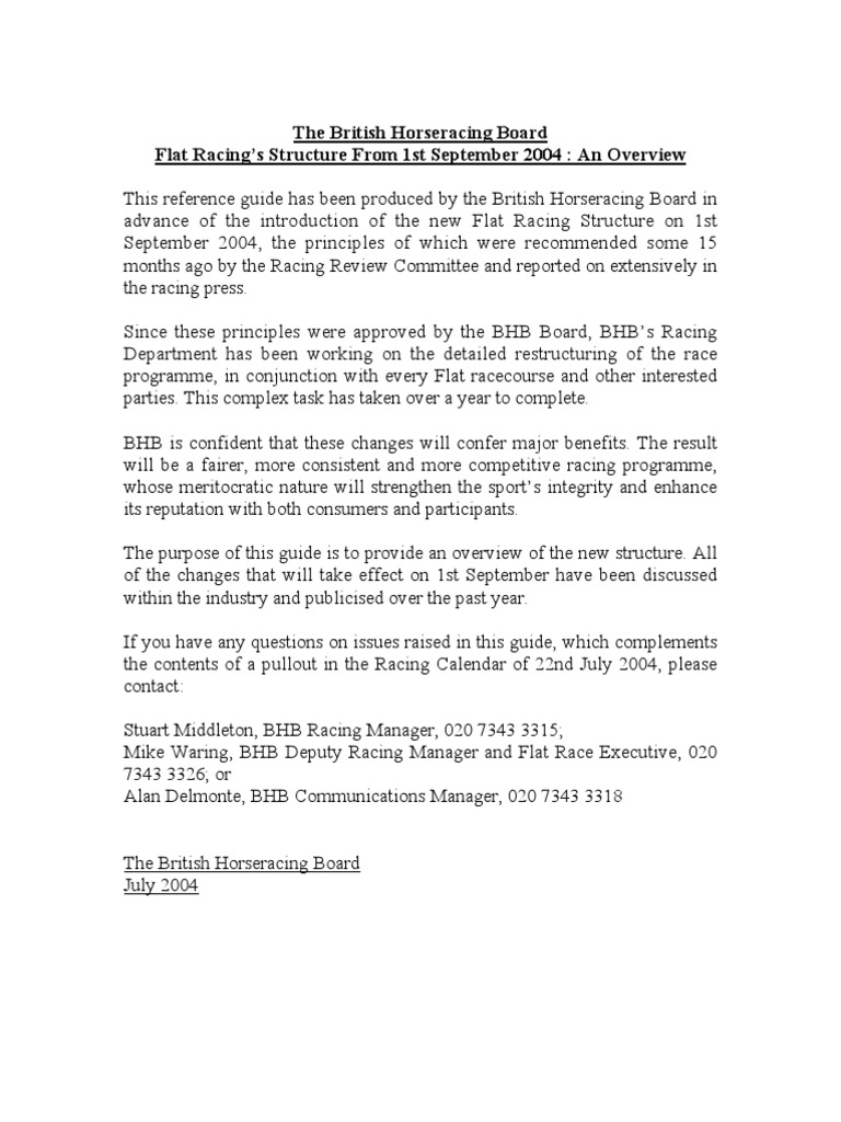 Flat Racing | PDF | Horse Racing | Meritocracy