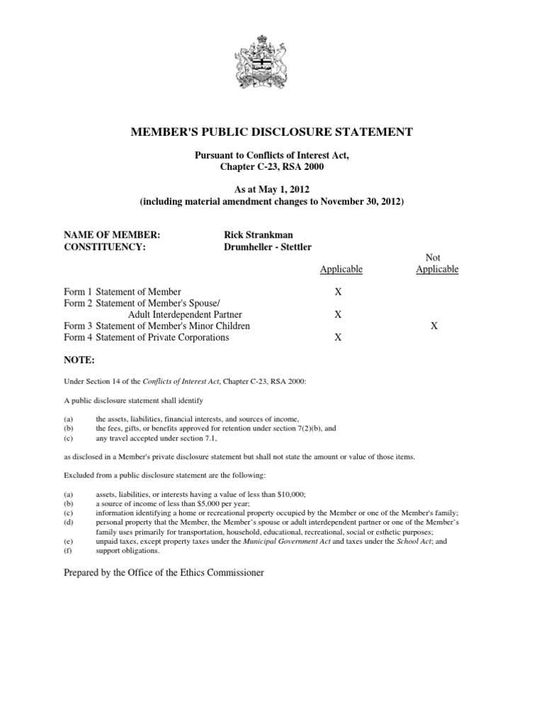 Member'S Public Disclosure Statement | PDF | Credit Union | Credit ...