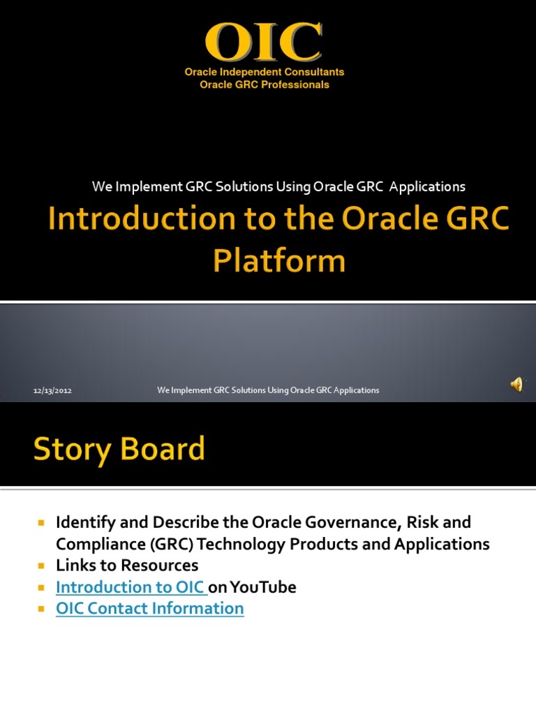 We Implement GRC Solutions Using Oracle GRC Applications | Download ...