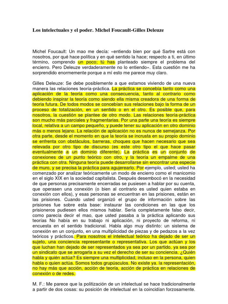 Los Intelectuales y El Poder | PDF | Teoría | Conocimiento