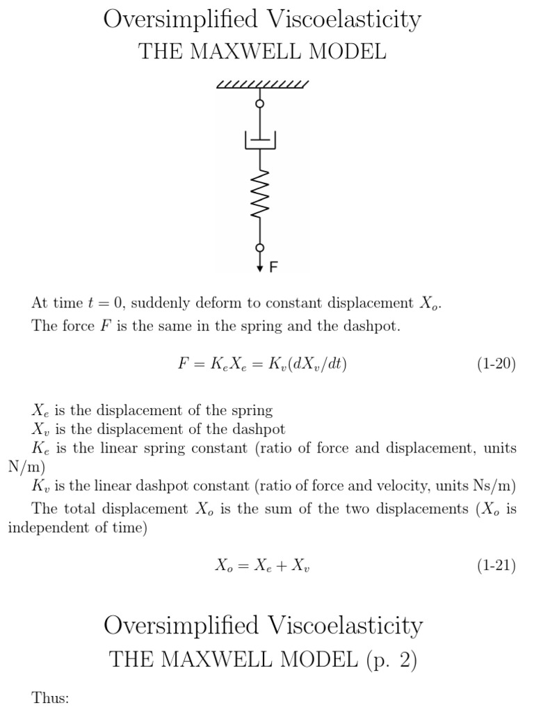 Oversimplified Viscoelasticity: The Maxwell Model | PDF