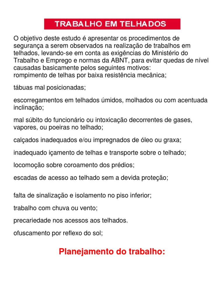 Trabalhos em Telhados | PDF | Teto | Science