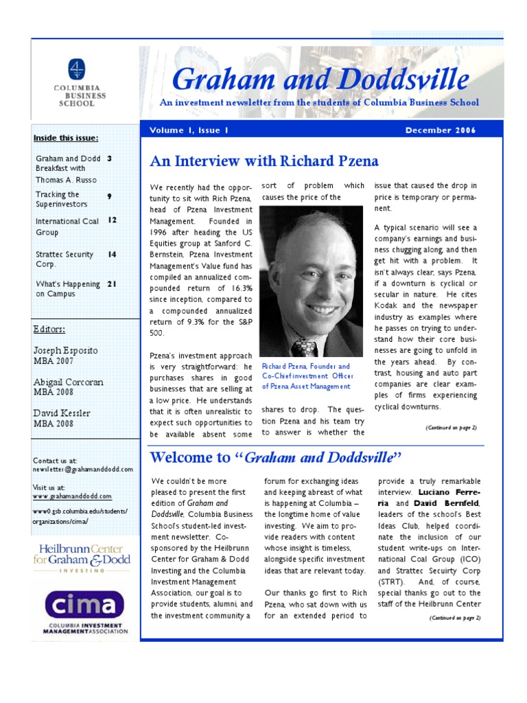Insights from Richard Pzena's Interview | PDF