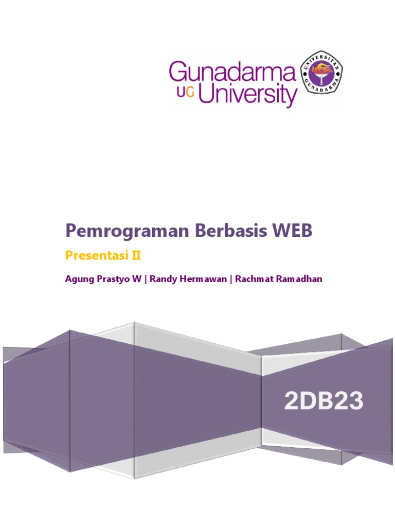 Pemrograman Berbasis Web 2 | PDF