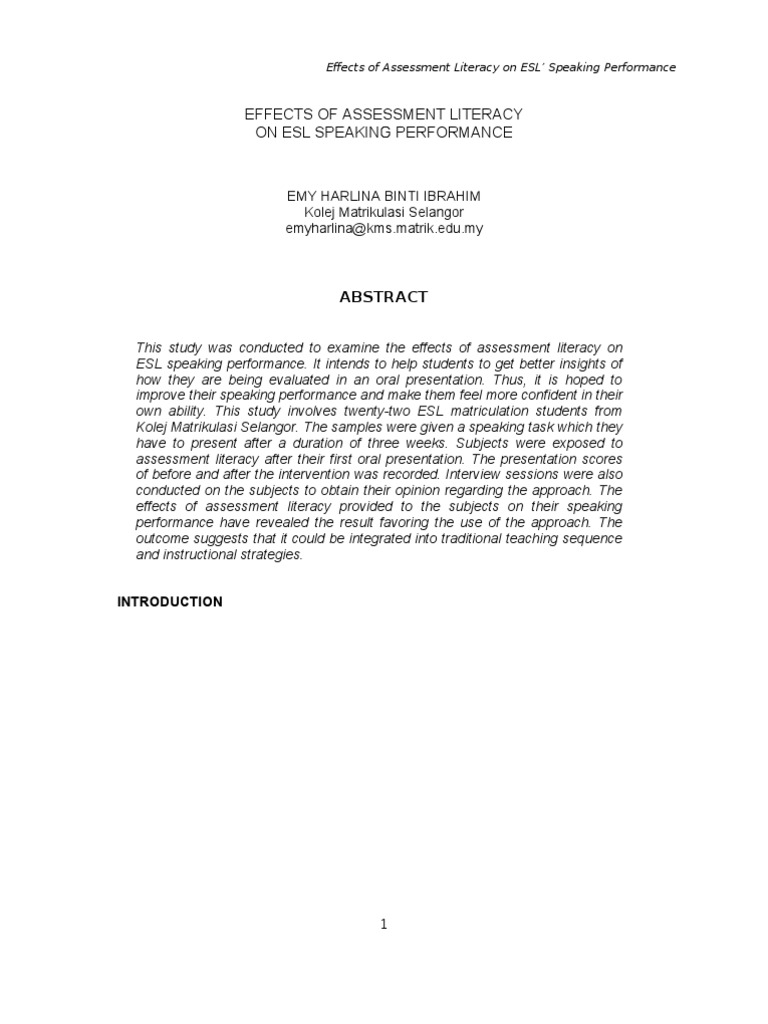 Assessment Literacy - Action Research | PDF | Educational Assessment ...