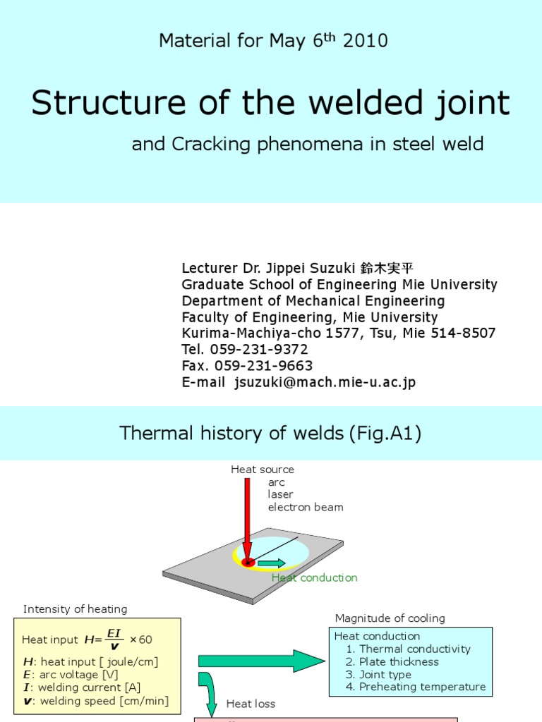 Structure of Welded Joint and Cracking Phenomena in Steel Weld | PDF ...