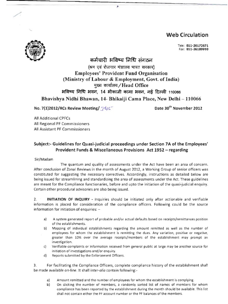 New EPFO Circular Dated 30 November 2012 | PDF | Identity Document | Employment