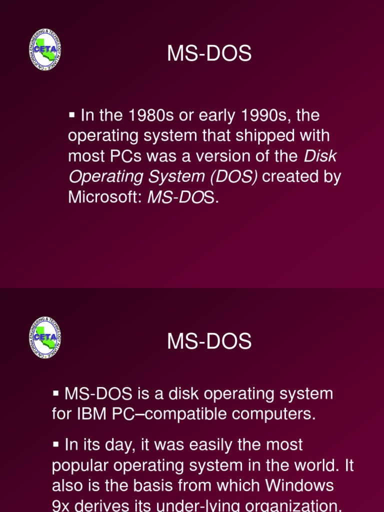 Ms Dos | PDF | Dos | Operating System