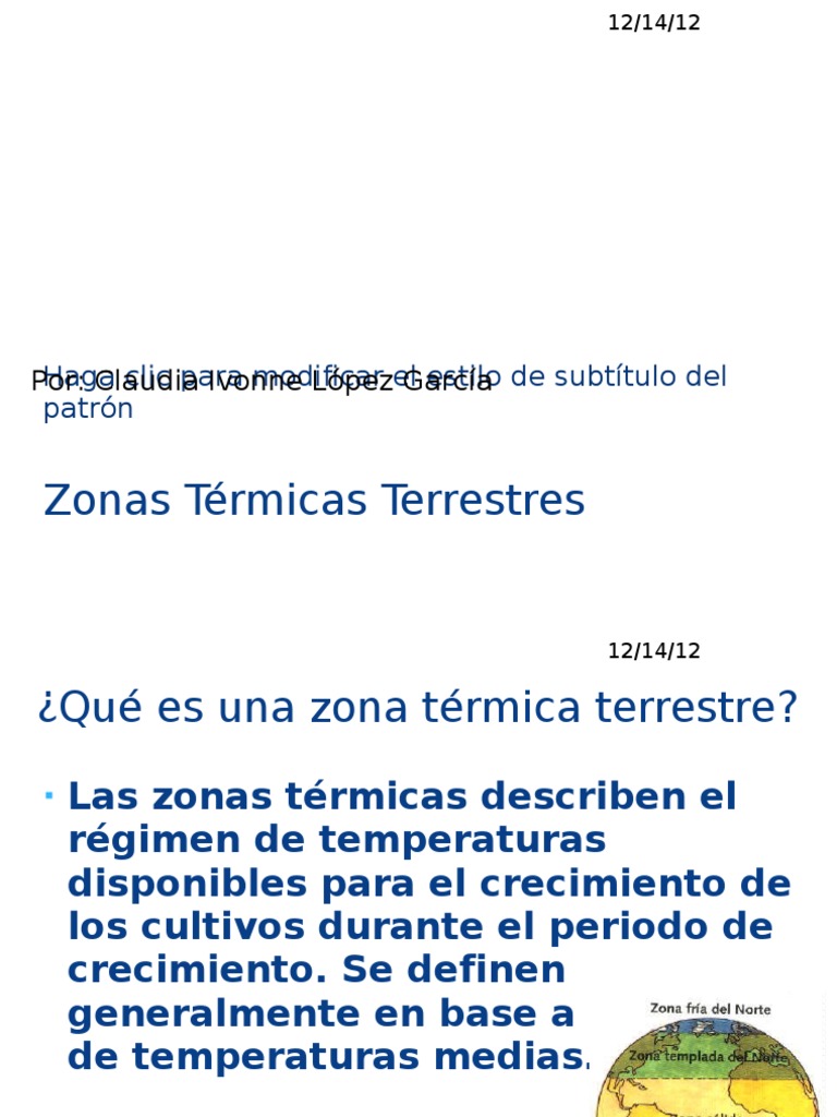 Zonas Térmicas Terrestres: Definición y Causas | PDF