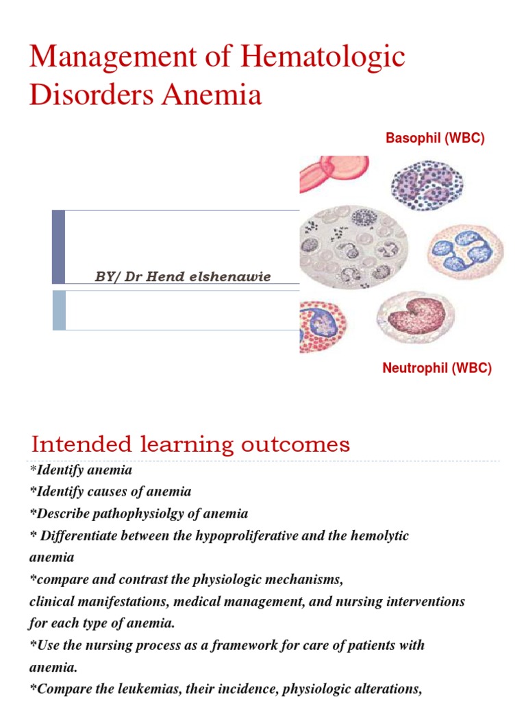 Management of Patient With Anemia | PDF | Anemia | Red Blood Cell