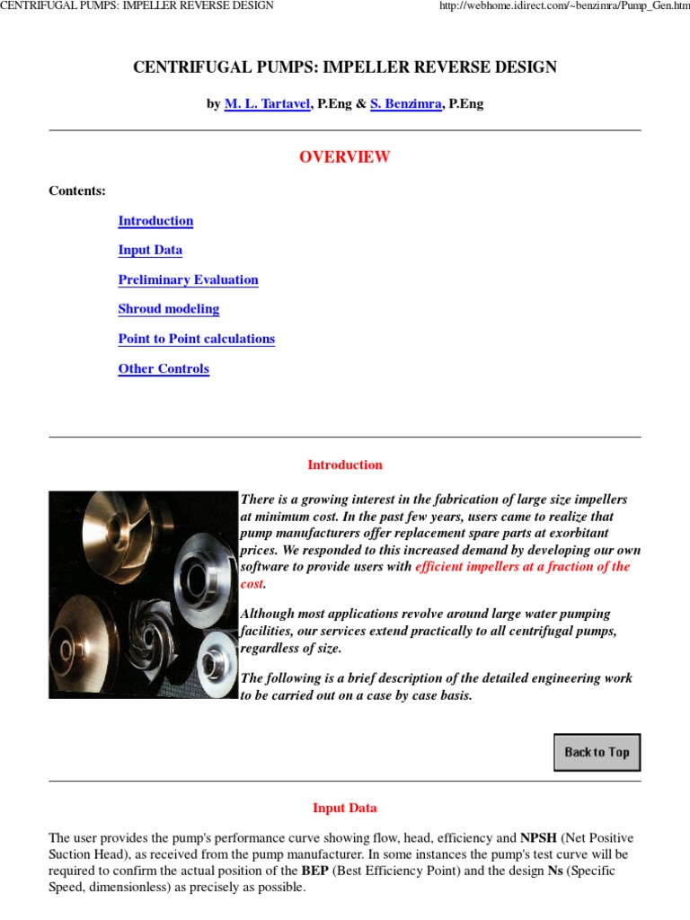 Impeller Design for Engineers | PDF | Pump | Angle