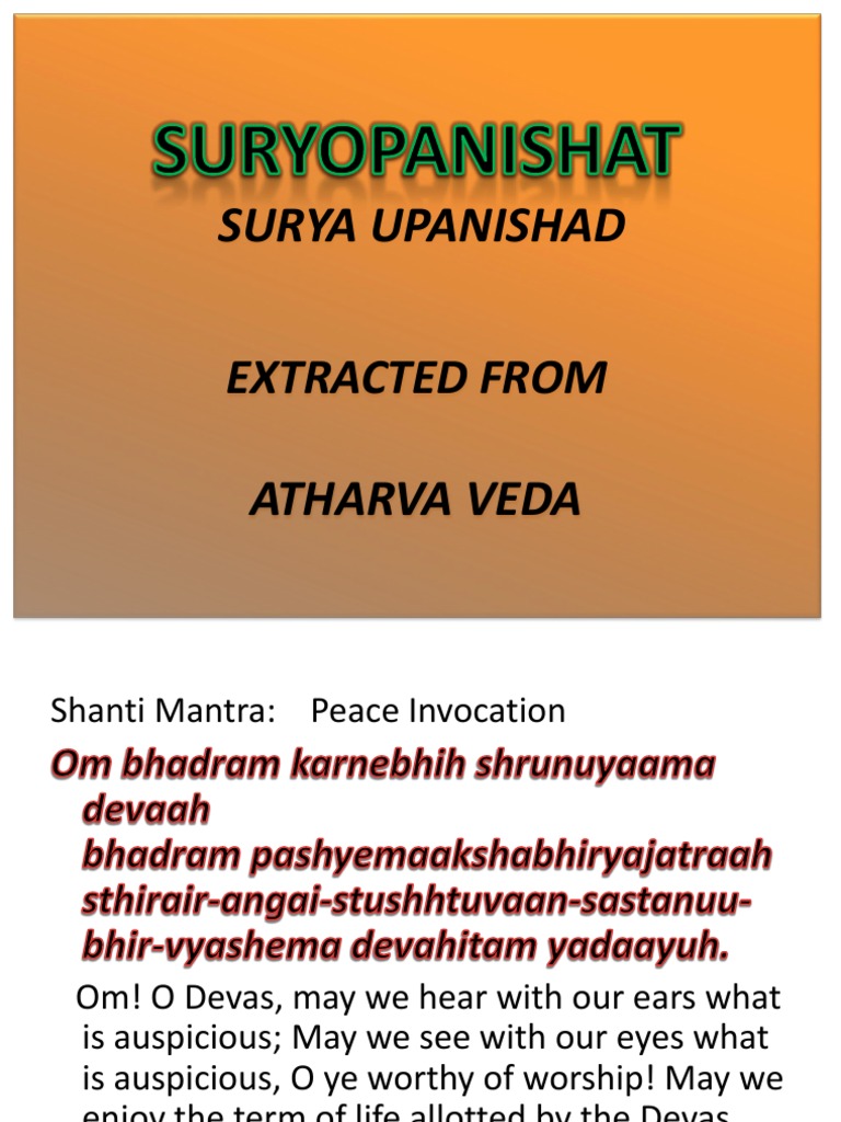 Surya Upanishad | PDF | Indian Religious Texts | Sanskrit Texts