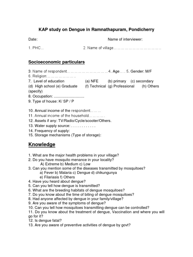 Dengue Survey | PDF | Mosquito | Diseases And Disorders