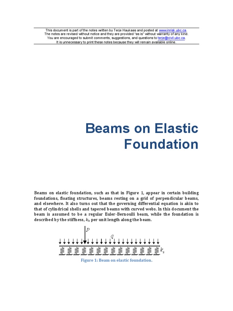 Beams On Elastic Foundation | PDF