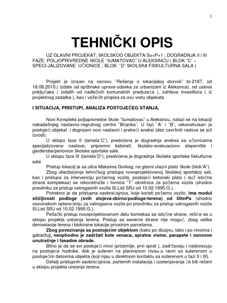 1 - Tehnicki - Opisi - Konacno | PDF