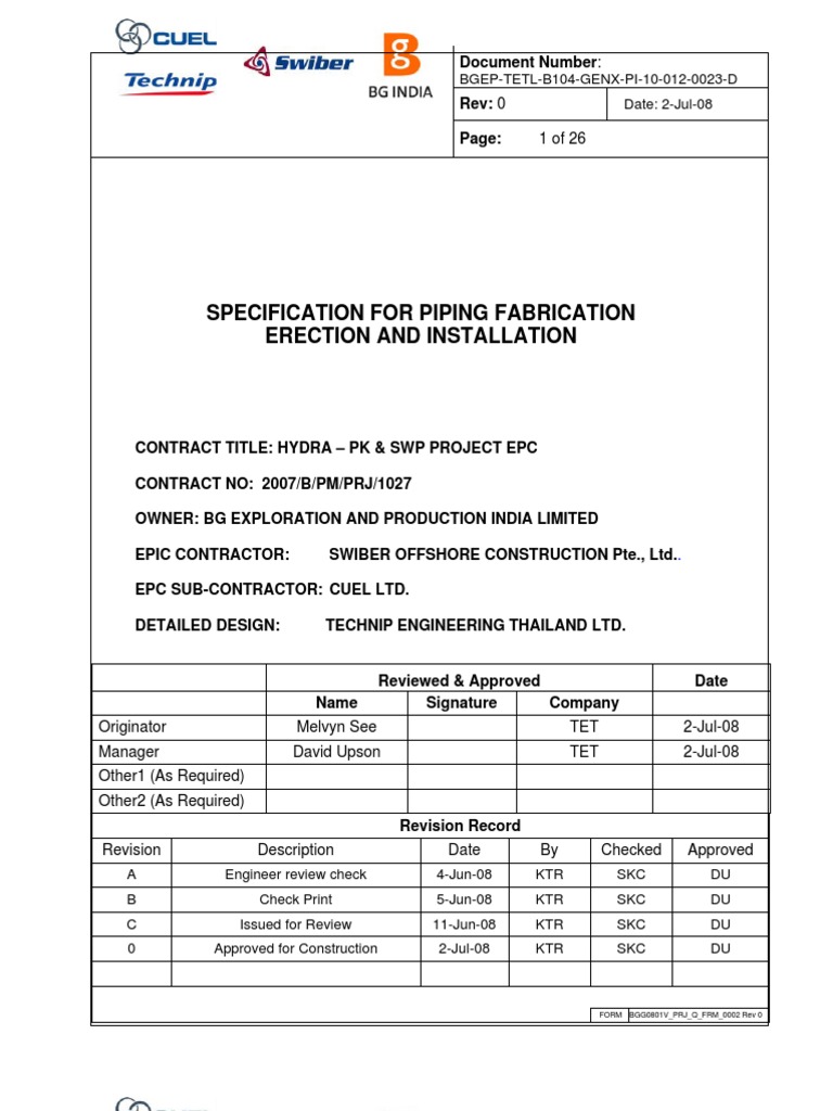 BGEP TETL B104 GENX PI 10 012 0023 D - Rev - 0 - Specification For ...