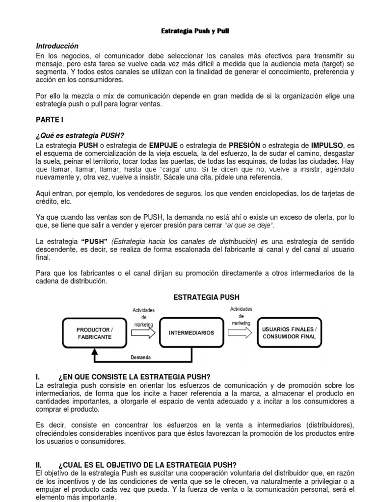 Metodo push y pull | Distribución (comercial) | Al por menor | Prueba ...