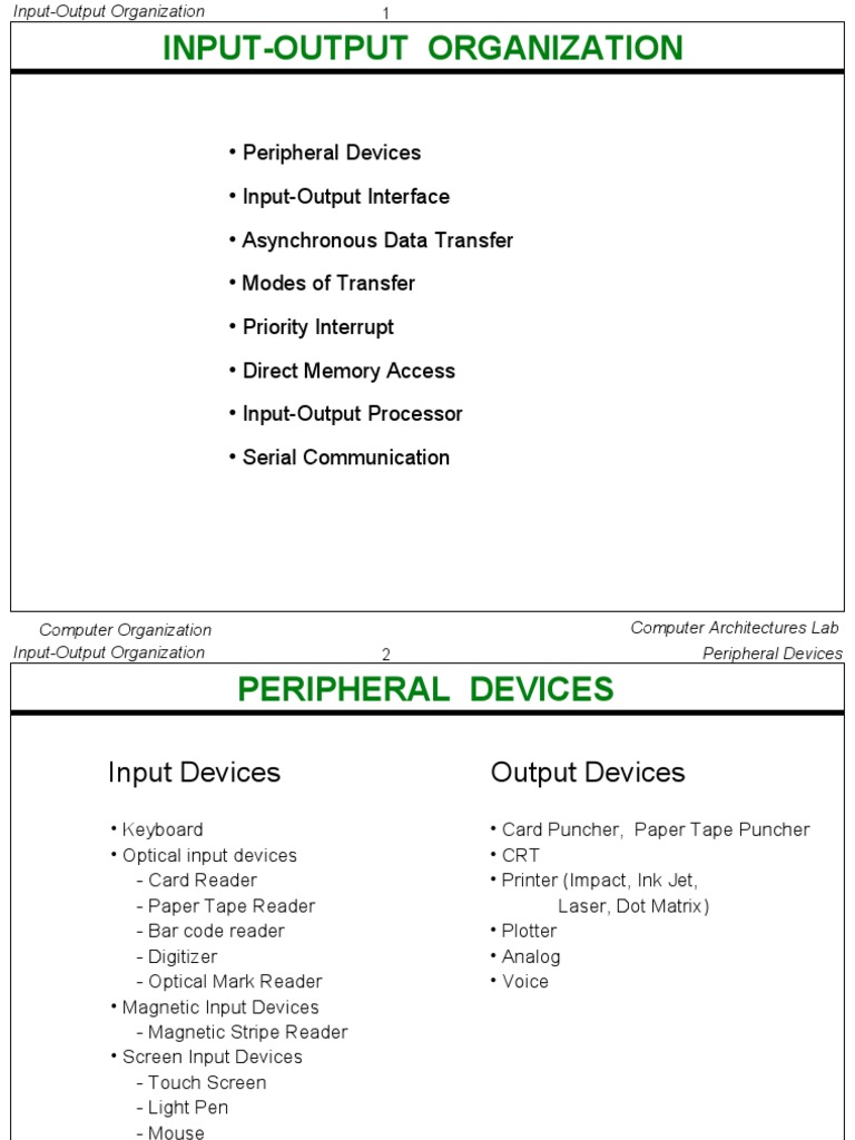 Input Output Organization | PDF | Input/Output | Random Access Memory