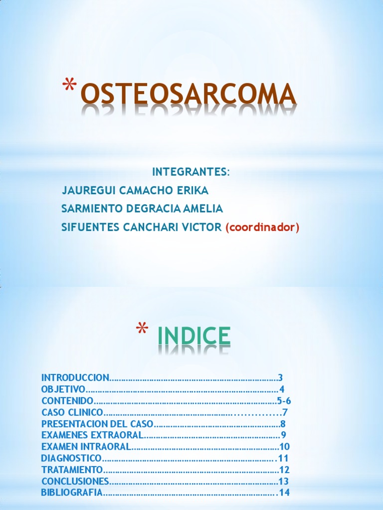 Osteosarcoma | PDF | Cáncer | Especialidades Medicas