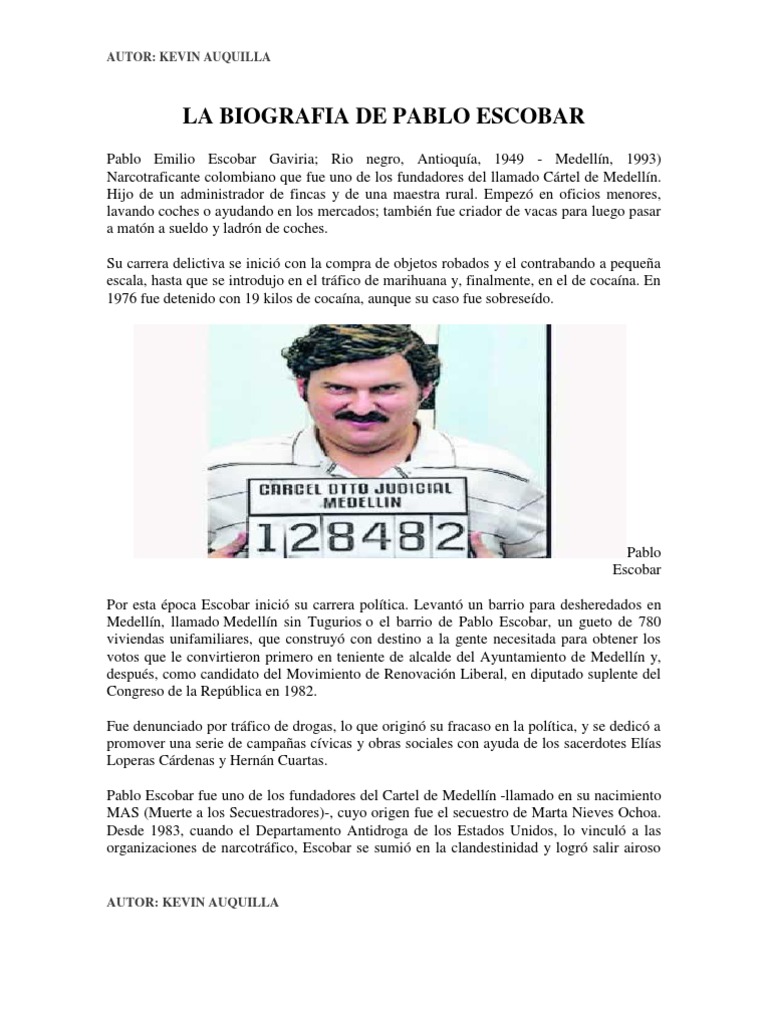 La Vida de Pablo Escobar | Colombia | Delitos