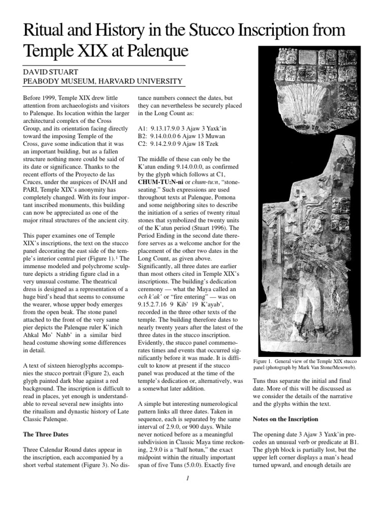 Inscriptions of Temple XIX at Palenque | PDF | Epigraphy | Maya Peoples