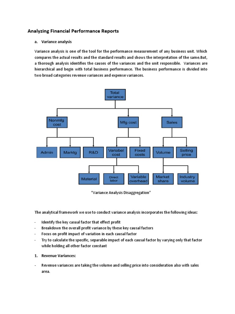 Analyzing Financial Performance Report | PDF | Cost | Variance