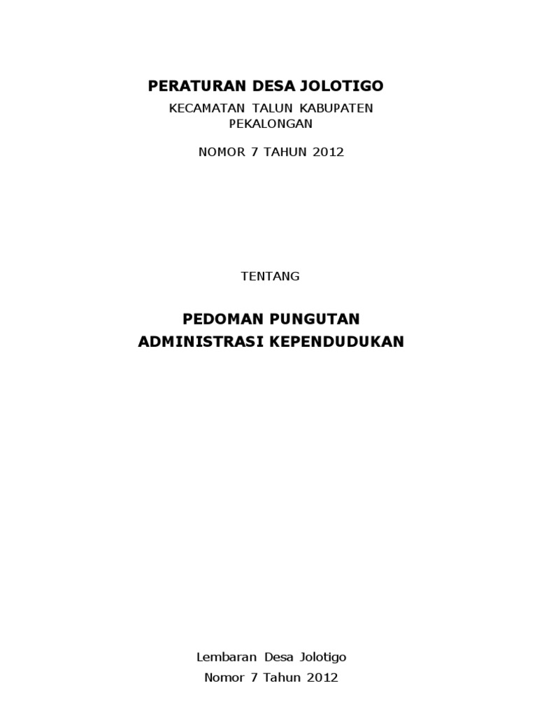 Contoh Perdes 2 | PDF