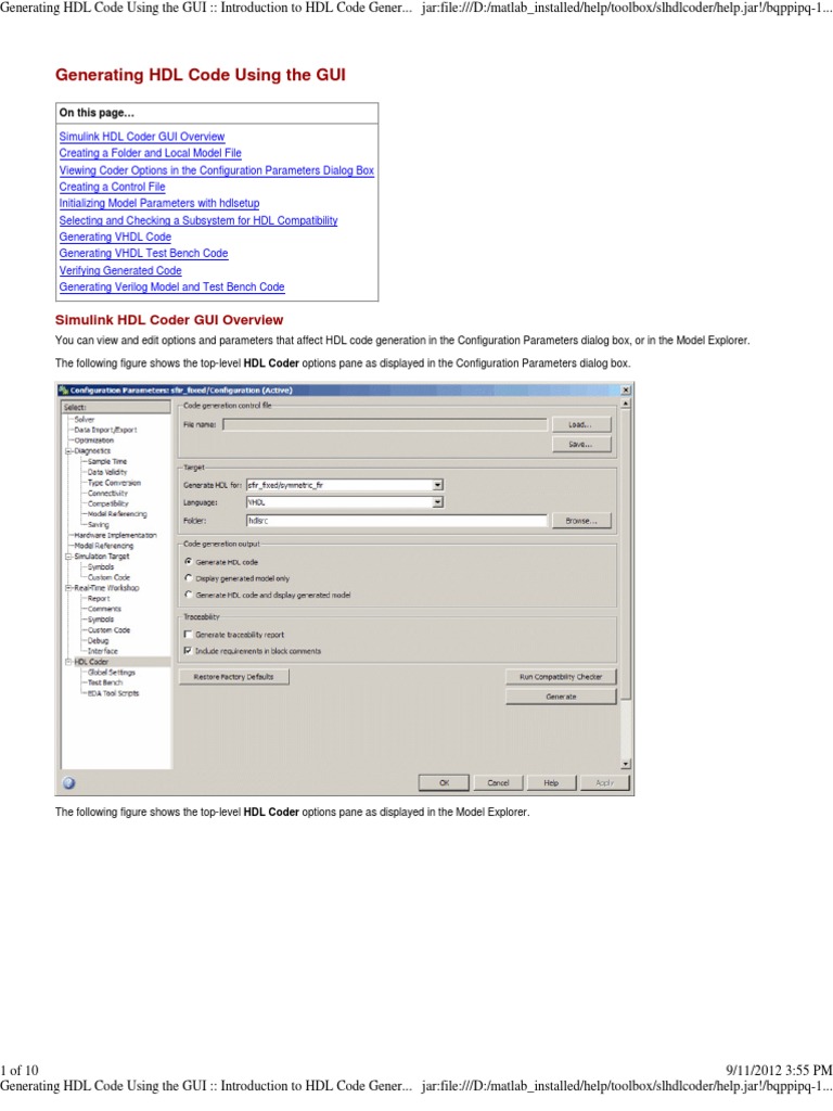 Generating Hdl Code Using The Gui Introduction To Hdl Code Hardware Description Language