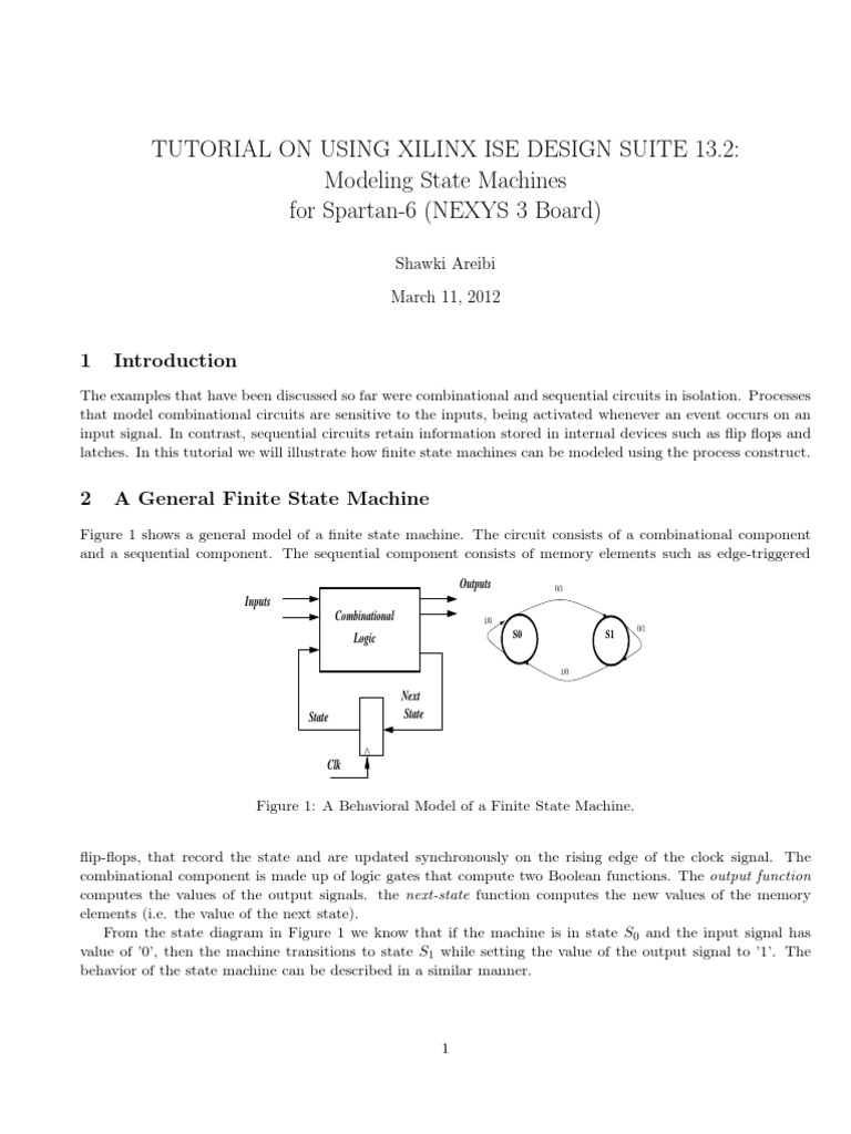 Modeling Finite State Machines In Vhdl A Tutorial On Implementing Mealy And Moore State